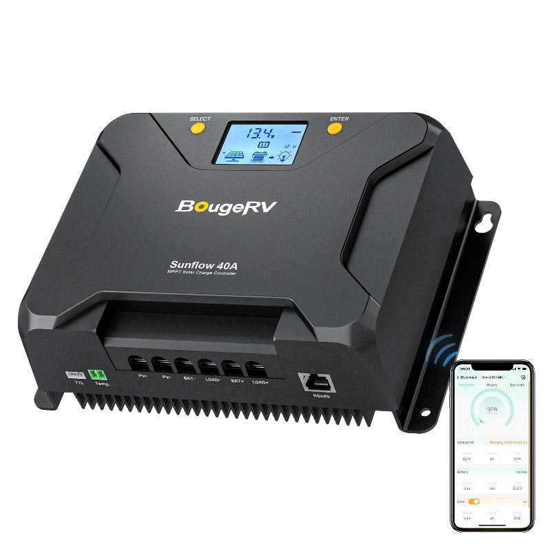BougeRV Sunflow 40A MPPT Solar Charge Controller 12V/24V — OffGrid Lux